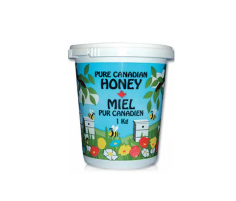 Pure Canadian Honey Plastic Tub | 1 kg & 500g | Ottawa Beekeeping Supplies